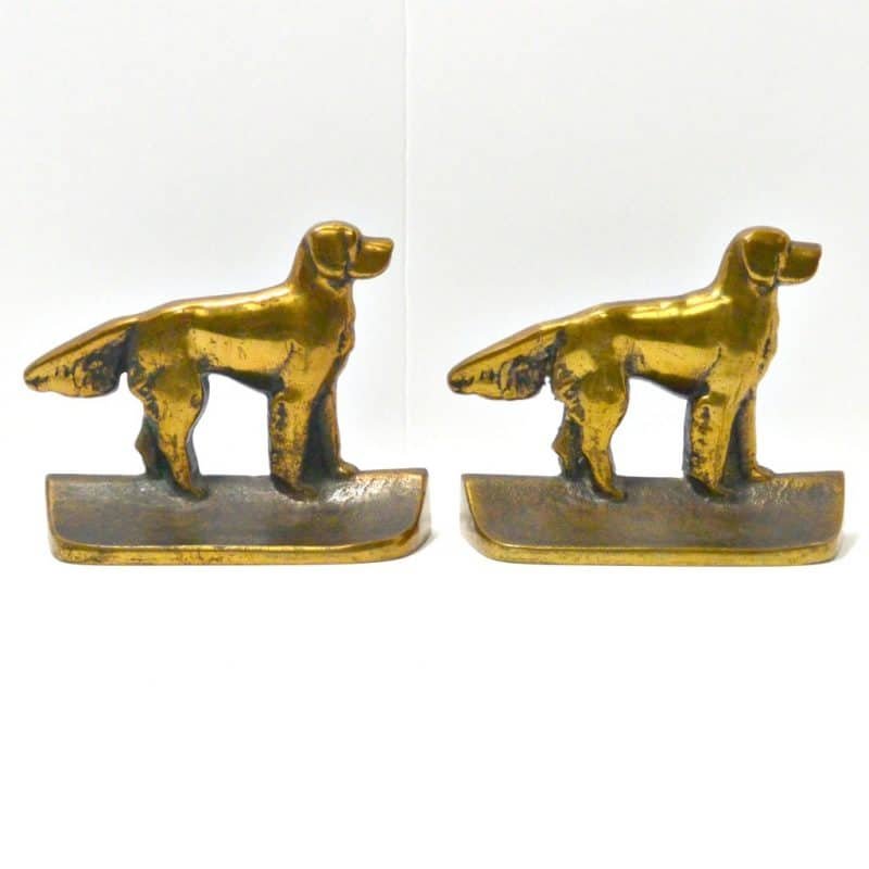 Antique Hand Cast Bronze Retriever Dog Bookends c.1920’s - A Dogs Tale ...