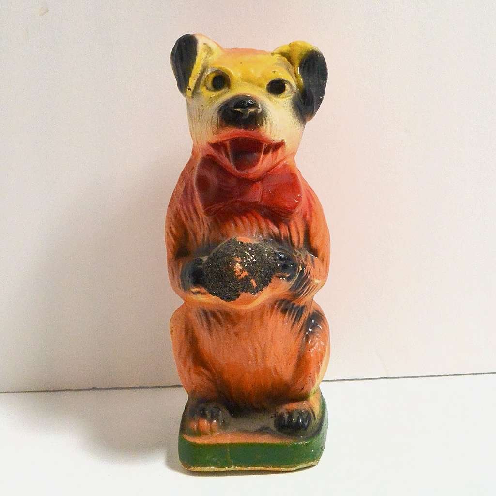 Vintage Carnival Chalkware Puppy Dog with Glitter Ball - A Dogs Tale ...