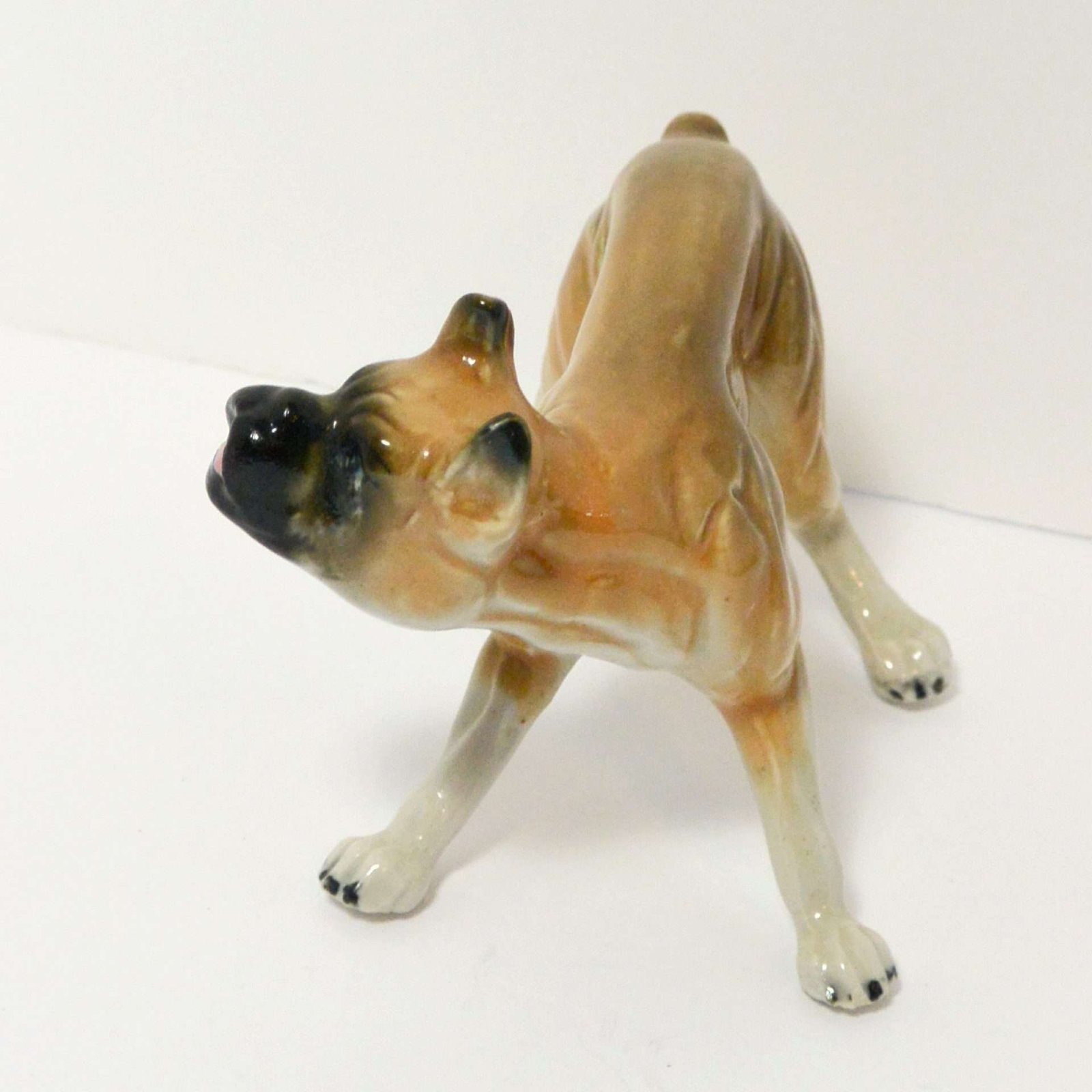 German Porcelain Standing Boxer Dog Figurine - A Dogs Tale Collectibles