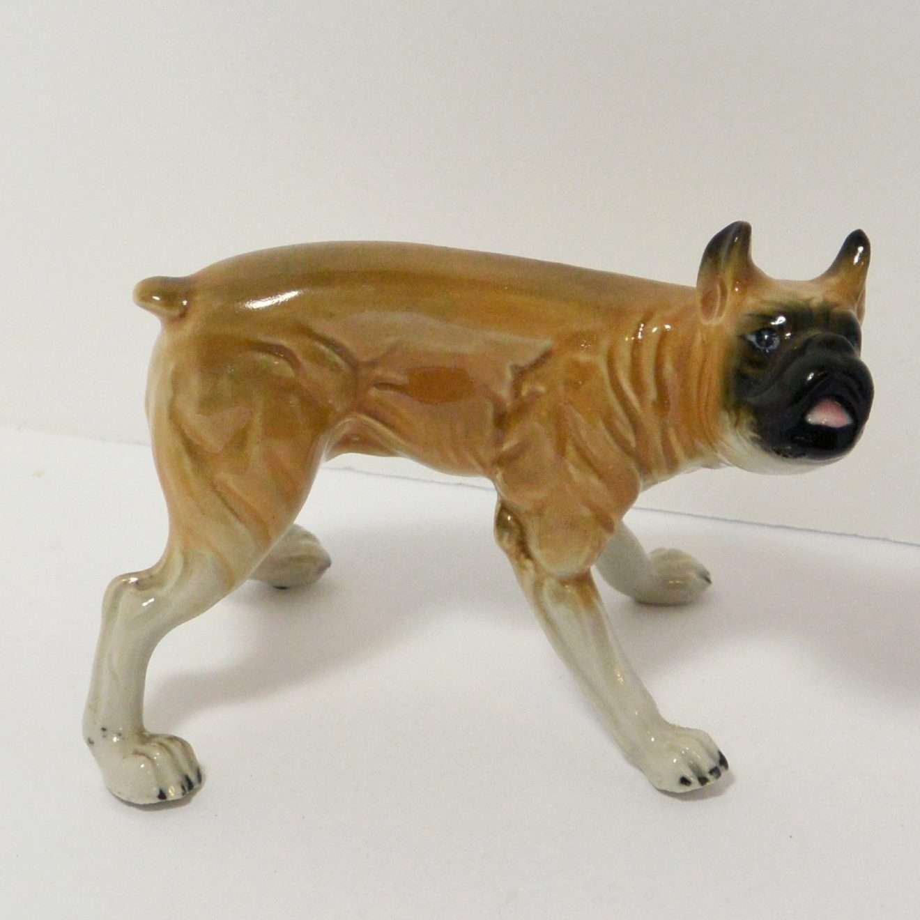 German Porcelain Standing Boxer Dog Figurine - A Dogs Tale Collectibles