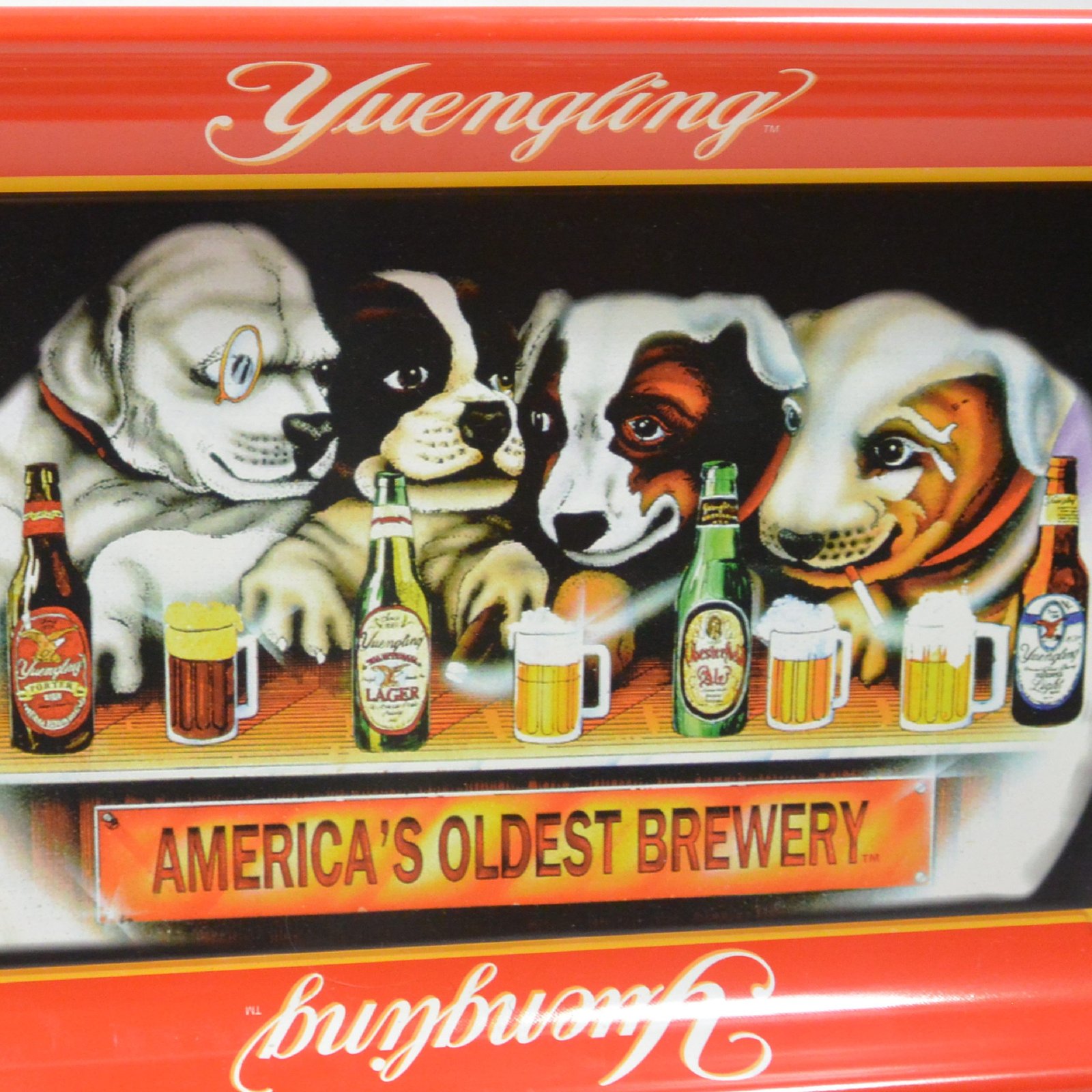 Vintage Yuengling Puppy Dogs Metal Beer Tray - A Dogs Tale Collectibles
